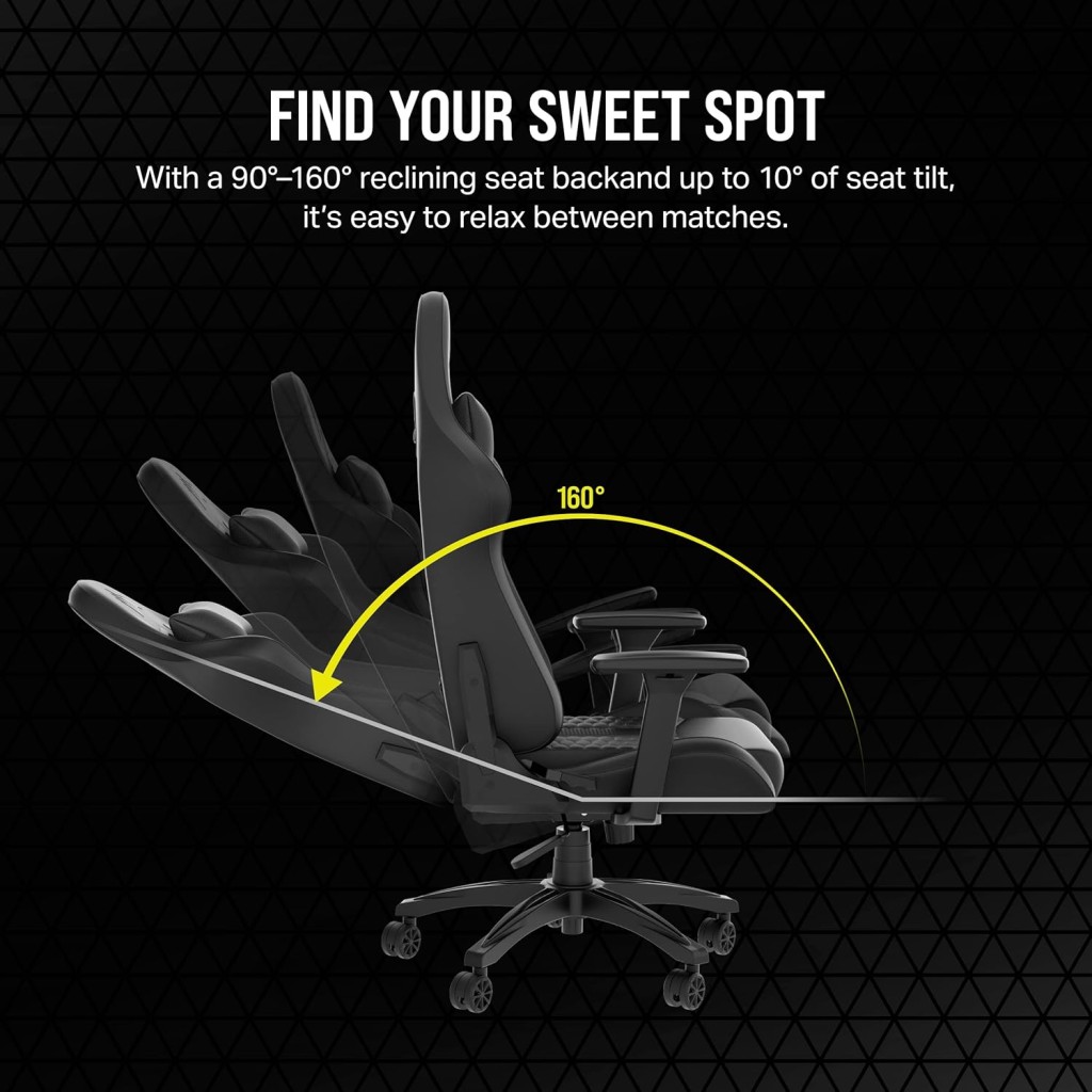 Corsair TC100 Relaxed Gaming Chair - Leatherette - Racing-Inspired ...