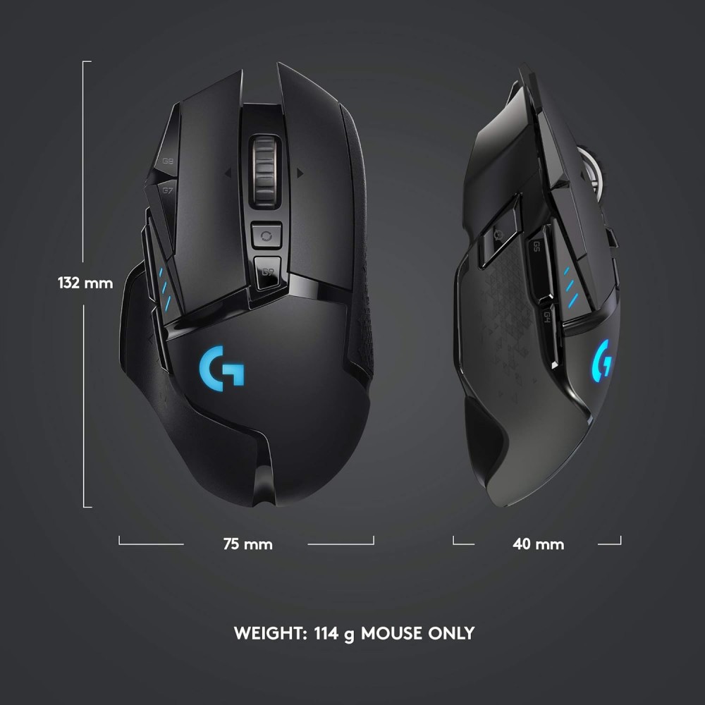 Logitech G502 Lightspeed Wireless Gaming Mouse, Hero 25K Sensor, 25,600 ...