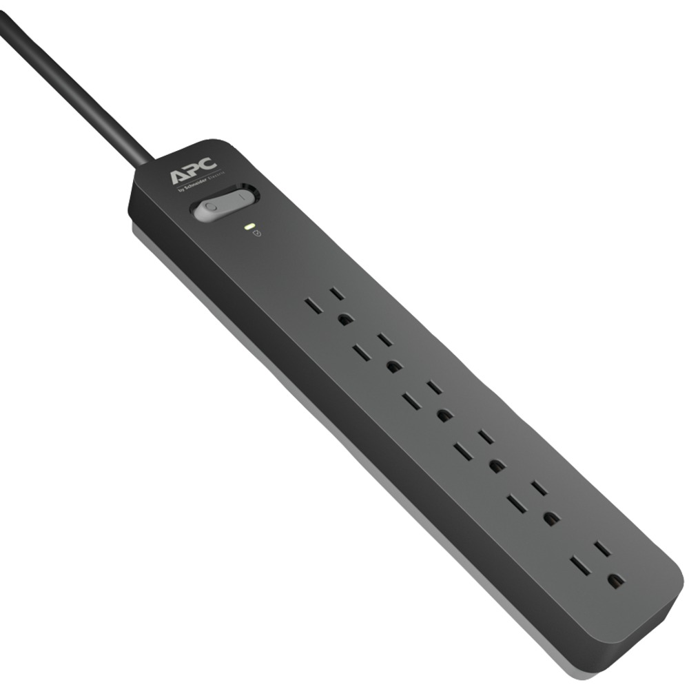 Apc 6-Outlet Surgearrest Surge Protector, 6Ft Cord (Black) - APNPE66