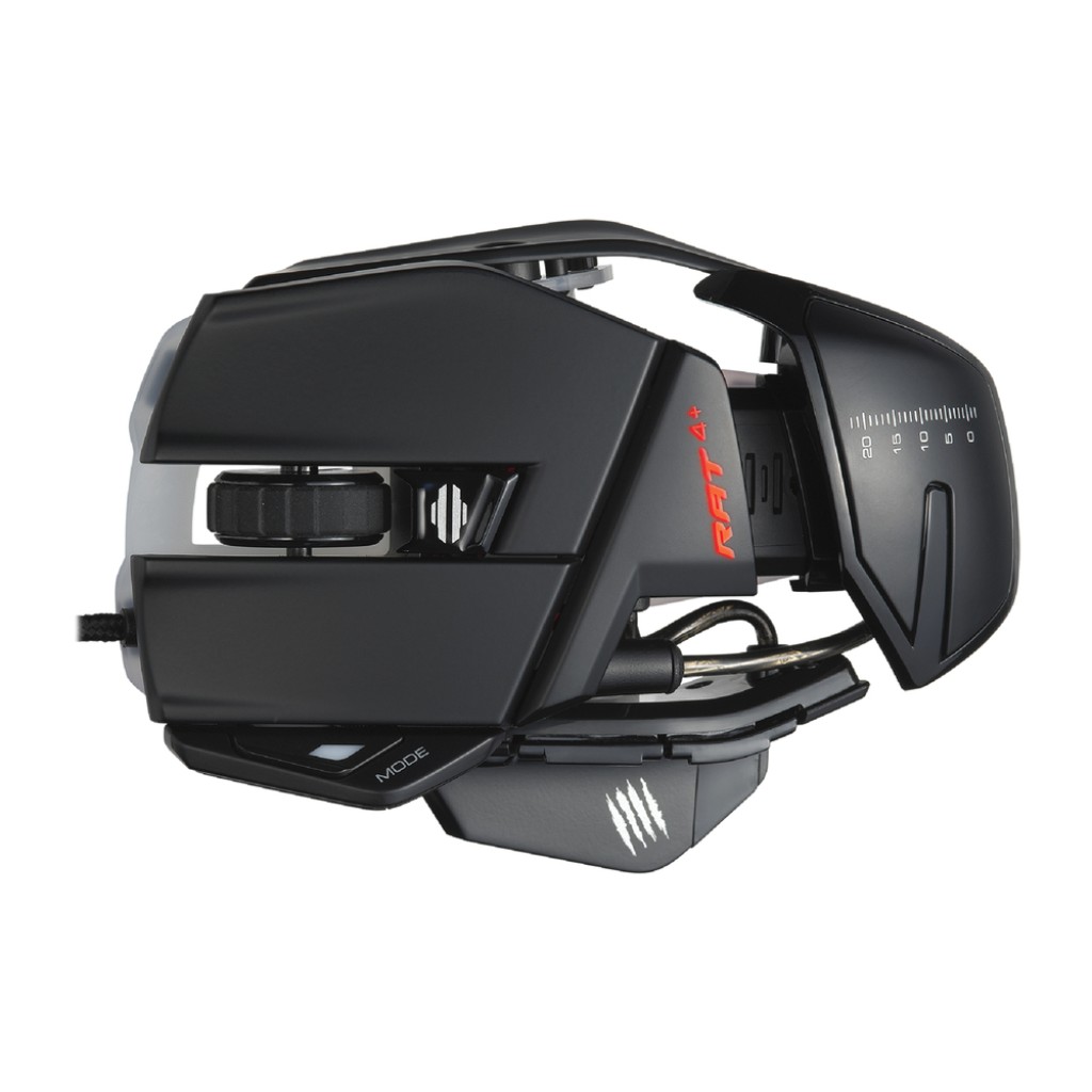 Mad Catz R.A.T. 4+ Optical Corded Gaming Mouse, Black - MCZMR03MCINBL