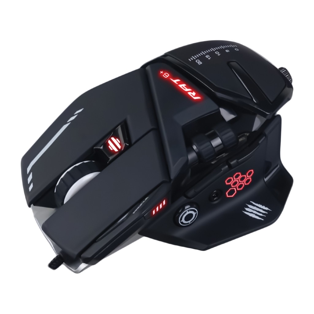 Mad Catz R.A.T. 6+ Corded Optical Gaming Mouse, Black - MCZMR04DCINBL