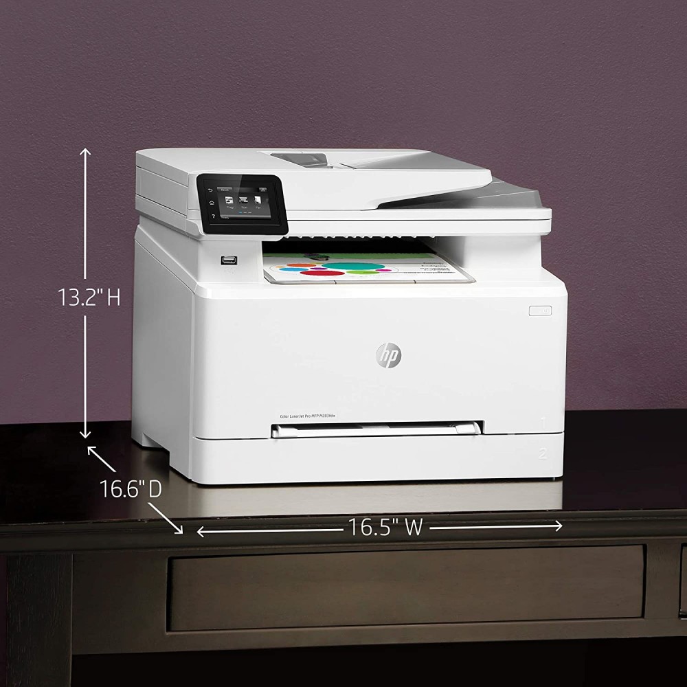 HP Color LaserJet Pro M283fdw Wireless All-in-One Laser Printer, Remote ...